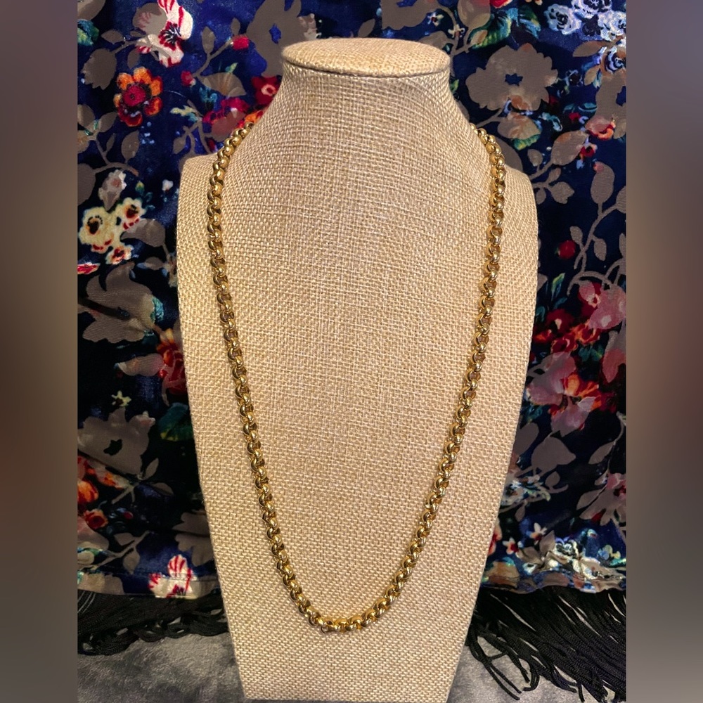Vintage Monet Long Rolo Chain Statement Classic Neckl… - Gem